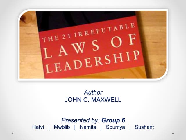 21 irrefutable laws of leadership poster | PDF | Business | Business ...