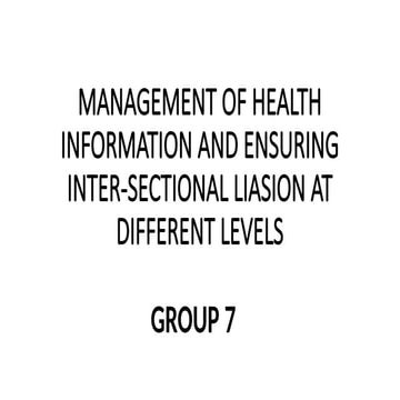 Presentation about the management of health information | PPTX