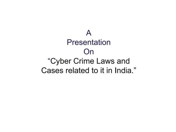 Cyber Law And Ethics | PPTX