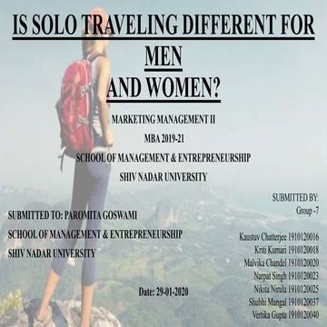 IS SOLO TRAVELING DIFFERENT FOR MEN AND WOMEN? | PPT