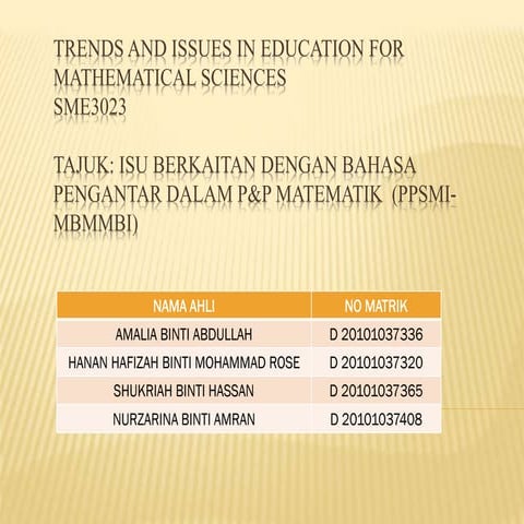 (Group 7) ppsmi mbmmbi | PPT