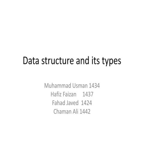 Data structure and its types | PPT