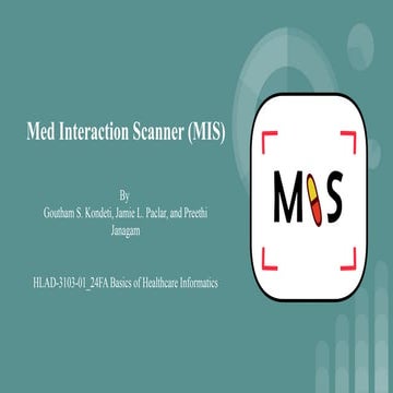 Med Interaction Scanner - Software Development Life Cylce | PPTX
