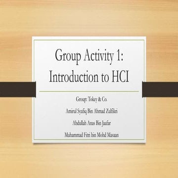 Group activity 1: Introduction to HCI | PPTX