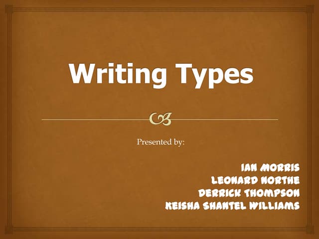 Nine modes of writing