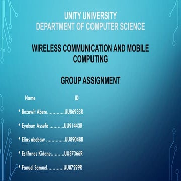 WIRELESS COMMUNICATION , MOBILE COMPUTING Group Assignment | PDF