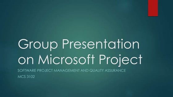 Ms project training ppt | PPTX