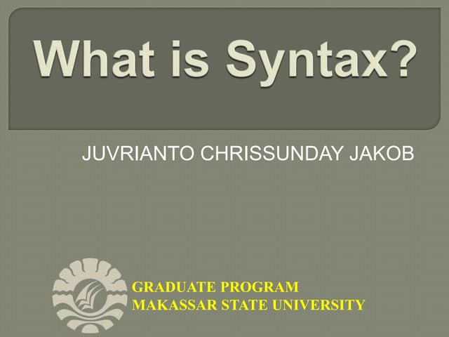 Syntax and grammar | PPTX