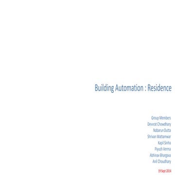 Building Automation: Residence | PPT