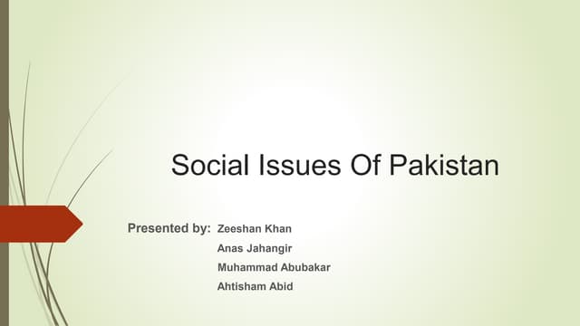 Social Problem of Pakistan | PPTX