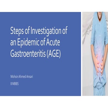 Investigation of Acute Gastroenteritis Epidemic (AGE) and its steps | PPTX
