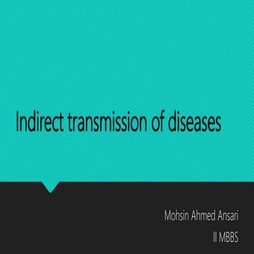 Indirect Transmission of diseases | PPTX