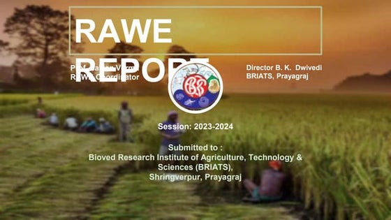 Presentation on RAWE and agro-industrial attachment program 2022 | PPTX