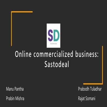 Online commercialized business and Sastodeal | PPTX