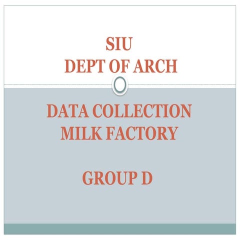 Layout of Dairy Processing Plant | PPTX