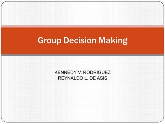 Decision making and problem solving | PPTX