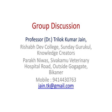 Group discussion | PPT