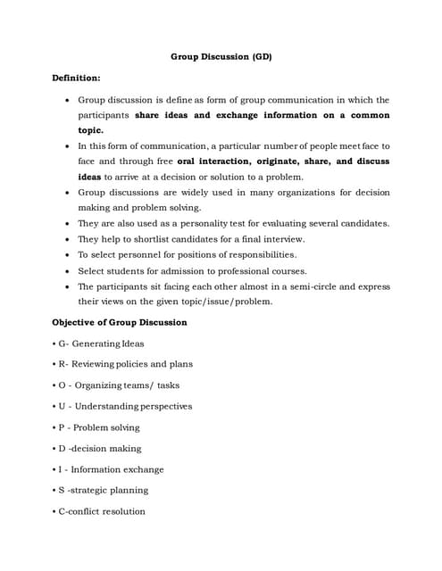 Group discussion ppt | PPT