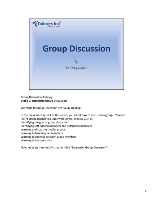Types of Group Discussion (GD) | DOCX | Educational Assessment | Education