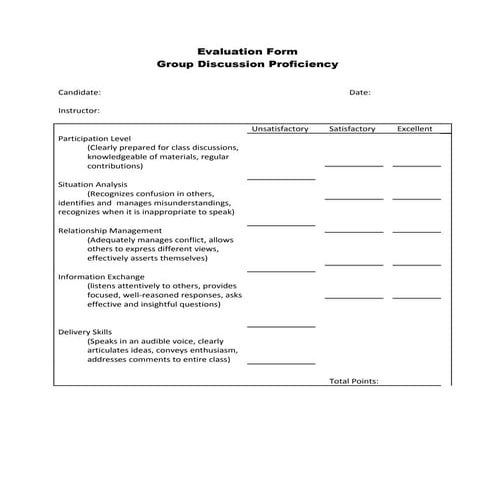 Group Discussion Proficiency Evaluation | DOC