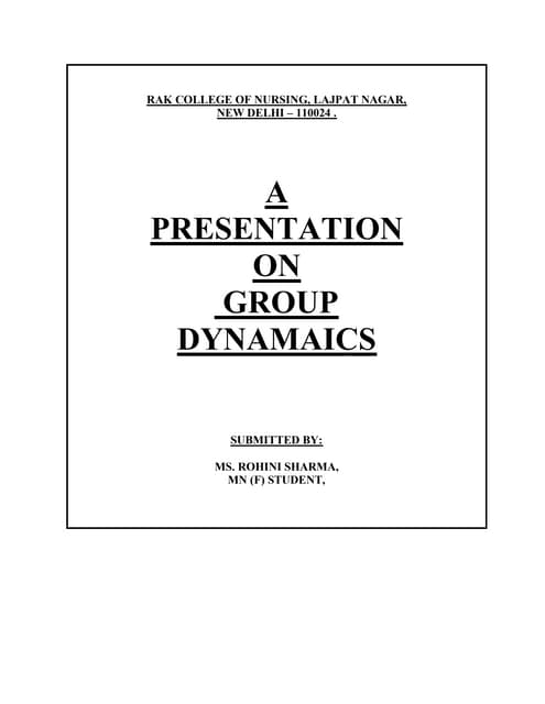 Chapter 1 introduction to group dynamics | PPT