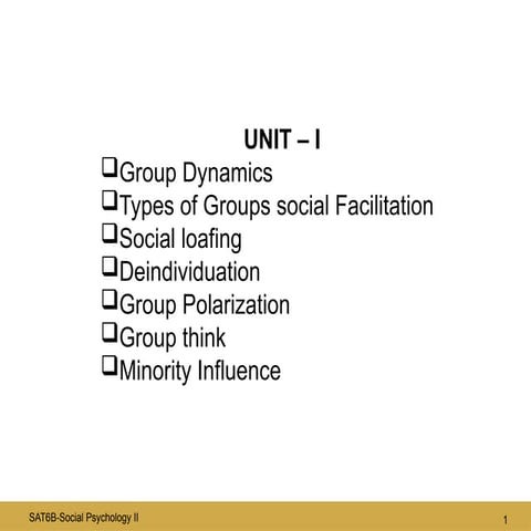 Group Dynamics in Social Psychology Introduction | PPT