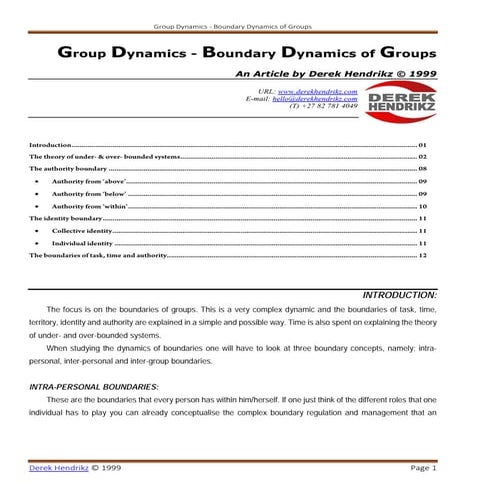 Group Dynamics - boundary dynamics of groups by Derek Hendrikz | PDF