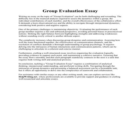 Group Evaluation Essay. 13 Writing Peer Review Worksheet / worksheeto.com
