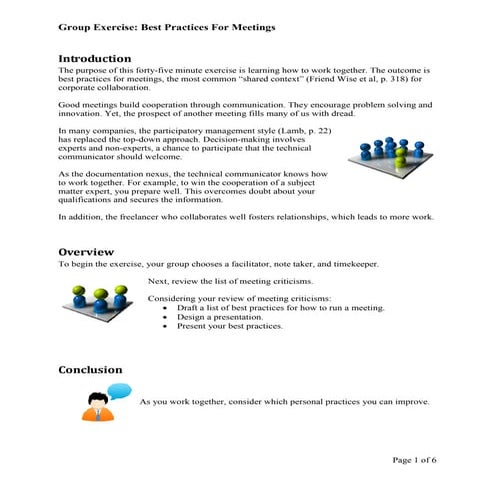 Group Exercise_Best Practices for Meetings | PDF