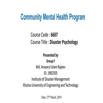 Community Mental Health Program (CMHP) | PPTX