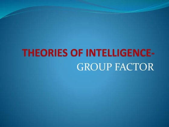 Multi factor theory | PPT