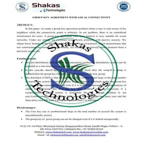 Group key agreement with local connectivity | PDF