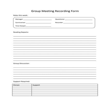 Group Meeting Recording Form | DOCX