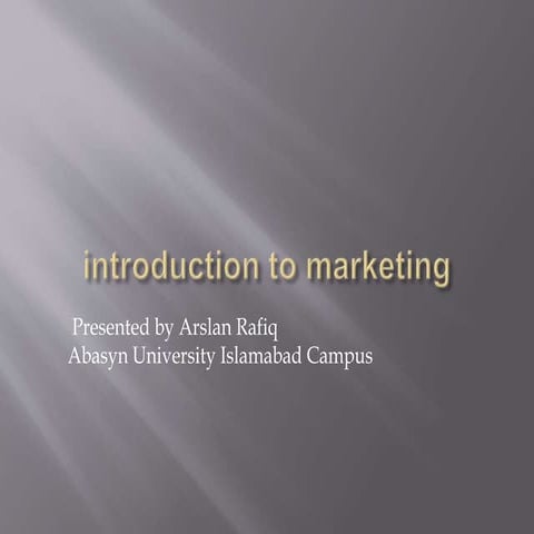 Introduction to Marketing | PPT