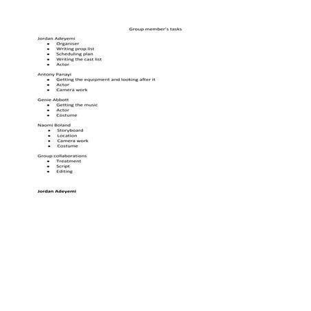 Group Members Tasks | PDF