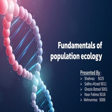 Population Ecology Fundamentals and types | PPT