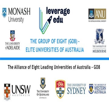 Group of 8 australian universities (g8 australian university) | PPTX