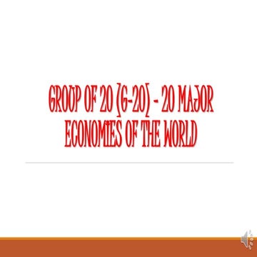 Group of twenty (g 20) – 20 major economies of the world | PPT