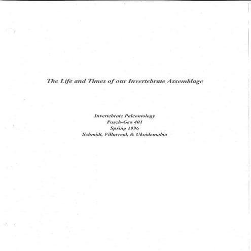 The Life and Times of our Invertebrate Assemblage-University of Alaska ...