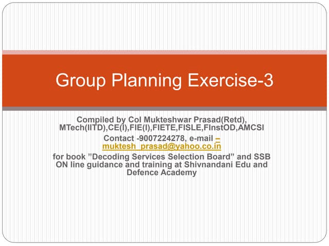 Group Planning Exercise -2 | PPTX