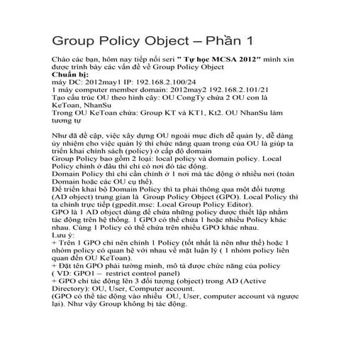 Group policy object p1 | DOC