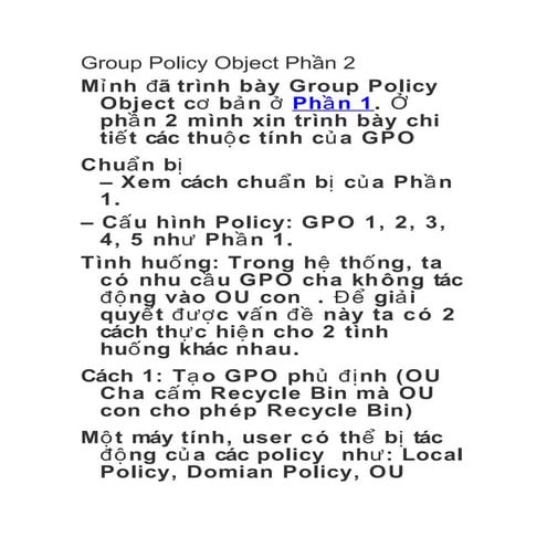 Group policy object phần 2 | PDF