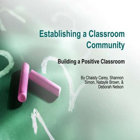 Establishing a Classroom Community | PPT