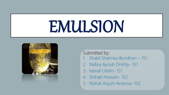 Emulsion | PPT