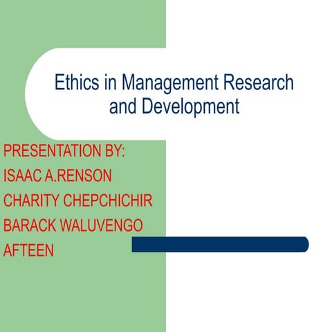 Group presentation research ethics | PPT