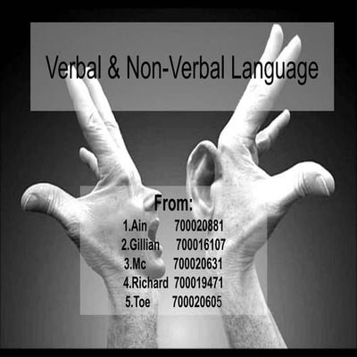 Verbal And Nonverbal Language Pptx