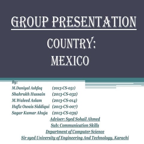 Group presentation country mexcico | PPTX