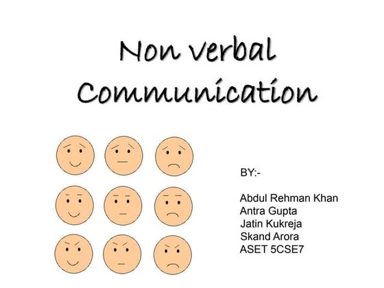 Nonverbal communication powerpoint | PPT