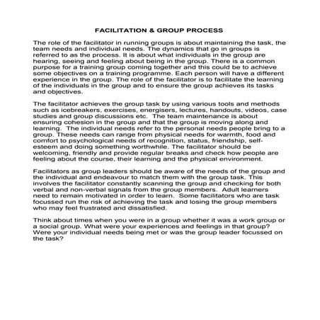 The Facilitator's Role | PPTX