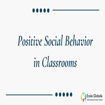 Positive social behaviour in classroom.. | PDF